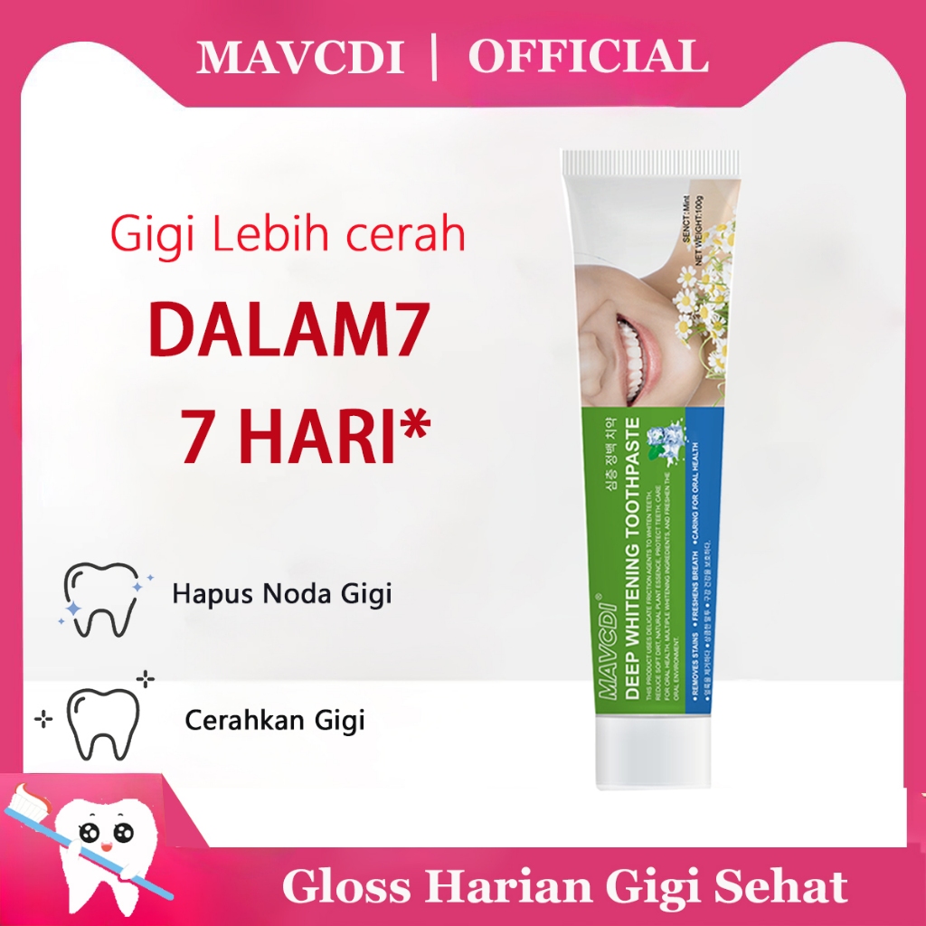 Jual MAVCDI Pasta gigi BPOM whitening pembersih karang gigi | Shopee ...