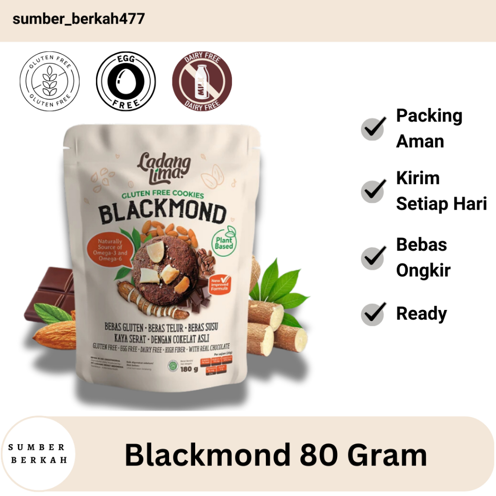 Jual Blackthins Cookies Gluten Free - Kemasan 65 Gram | Ladang Lima ...