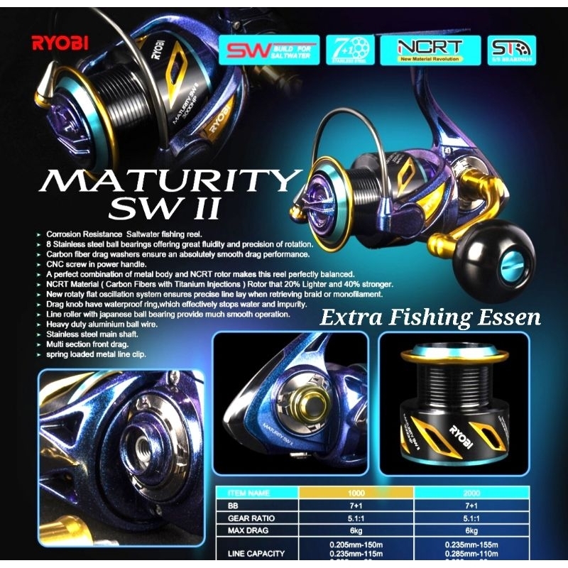 Jual Reel Ryobi Maturity SW II Tipe Terbaru Power Handle Spinning Reel | Shopee Indonesia