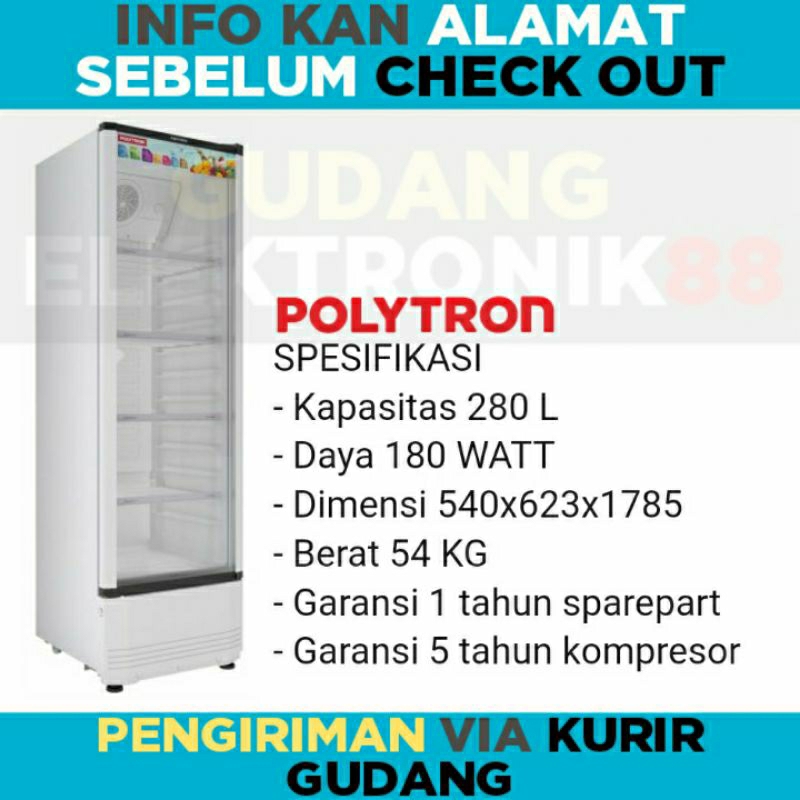 Jual Showcase Polytron Scn 230 Chiller Display Cooler 280Liter sokes ...