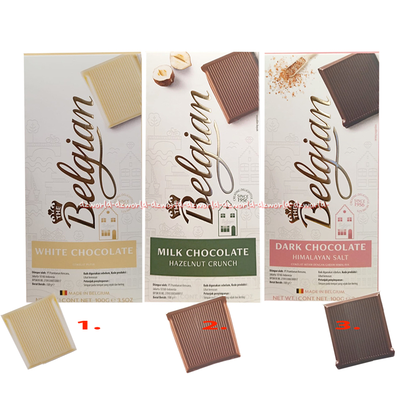 Jual Belgian 100gr White Chocolate Milk Hazelnut Crunch Himalayan Salt ...