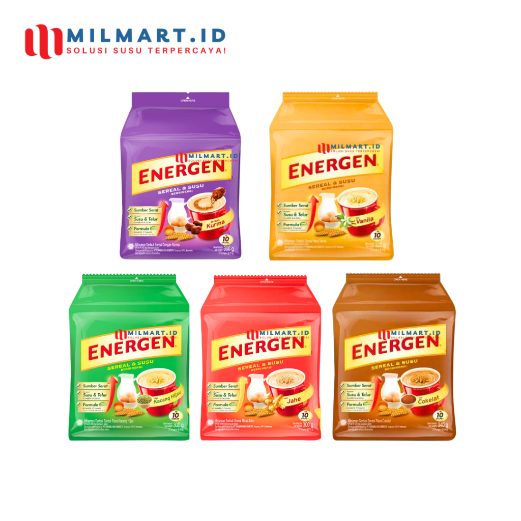 Jual ENERGEN SEREAL POUCH 10 SACHETS ENERGEN RASA COKELAT/JAHE/KURMA ...