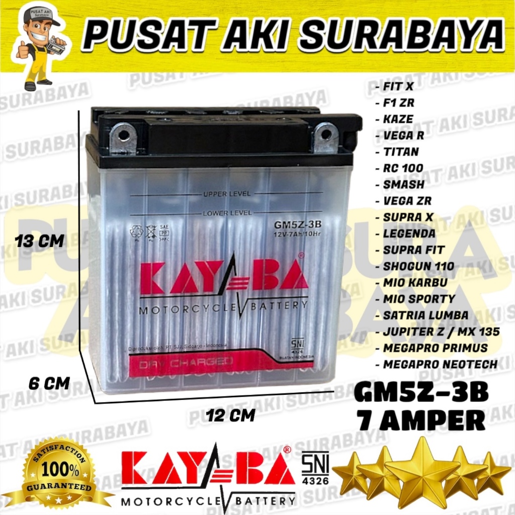 Jual ORIGINAL AKI BERKUALITAS KAYABA GM5Z-3B DRY CHARGED MOTOR LEGENDA GRAND PRIMA TITAN SUPRA ...