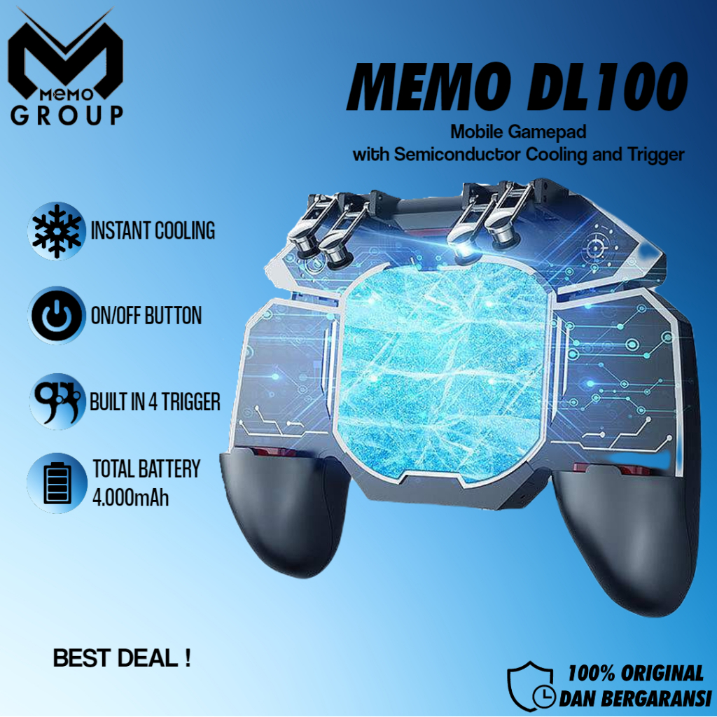 Jual MEMO GAMEPAD DL100 ORIGINAL COOLER PELTIER 4000 MAH BATTERY AND 4 ...