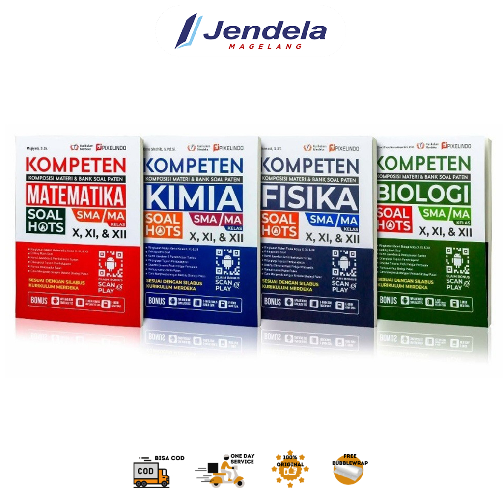 Jual Buku Sekolah / Bank Soal Penunjang Pelajaran SMA / Kompeten Fisika Biologi Kimia Matematika ...