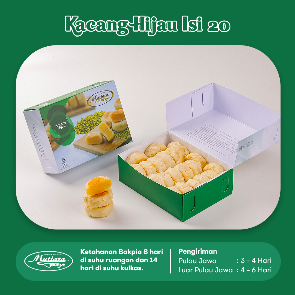 Jual BAKPIA MUTIARA JOGJA KACANG IJO ISI 20 | Shopee Indonesia