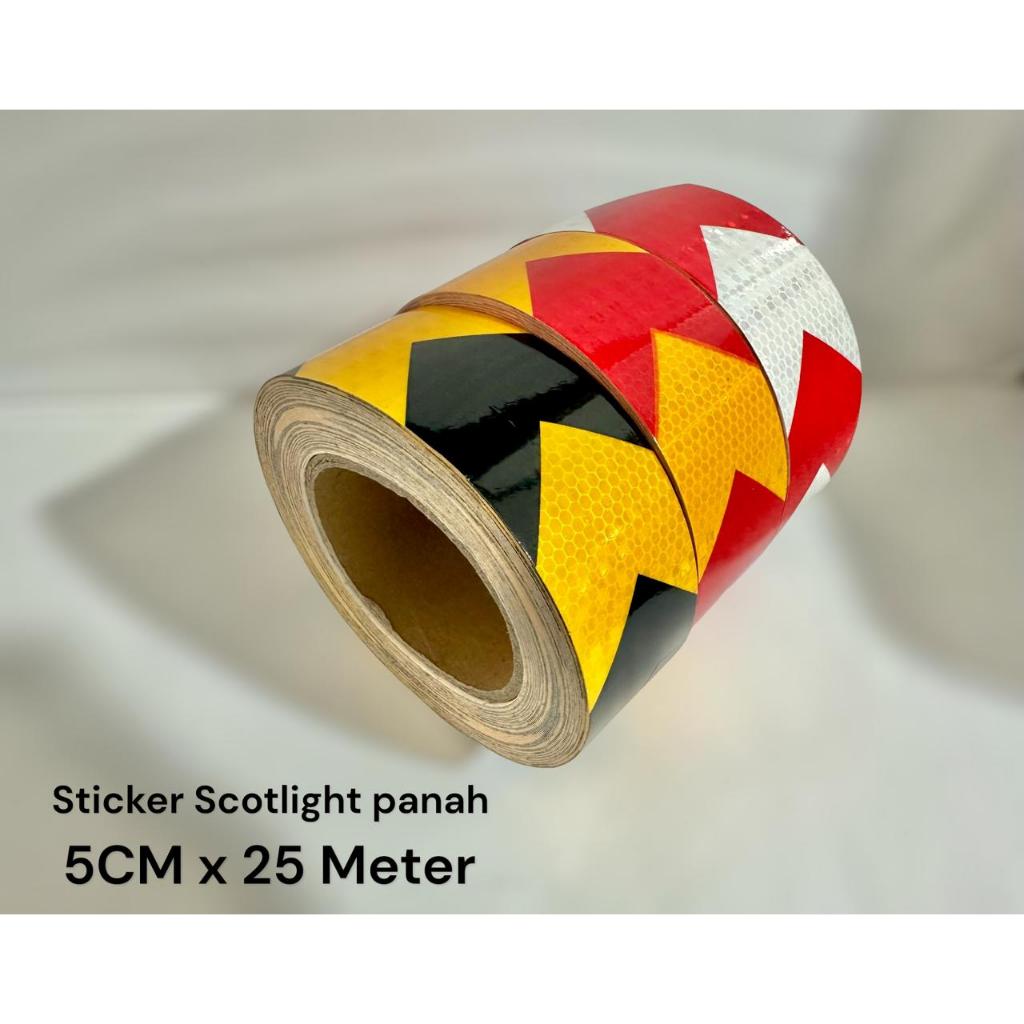 Jual Sticker Reflective Arrow 5CM x 25 Meter/ Sticker Scotlight ...
