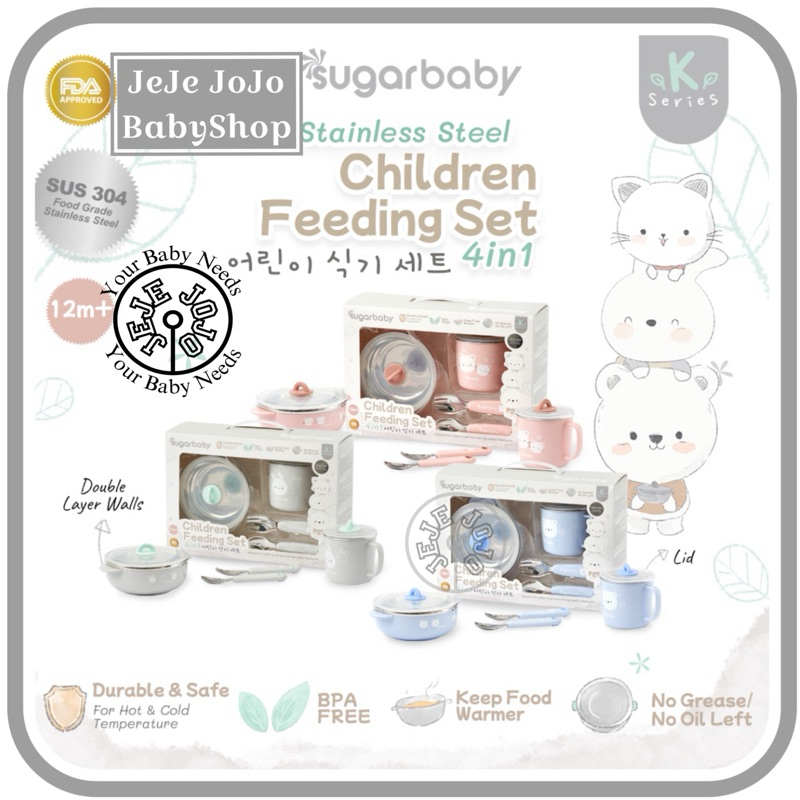 Jual Sugar Baby Stainless Steel Children Feeding Set 4in1 (K-Series ...