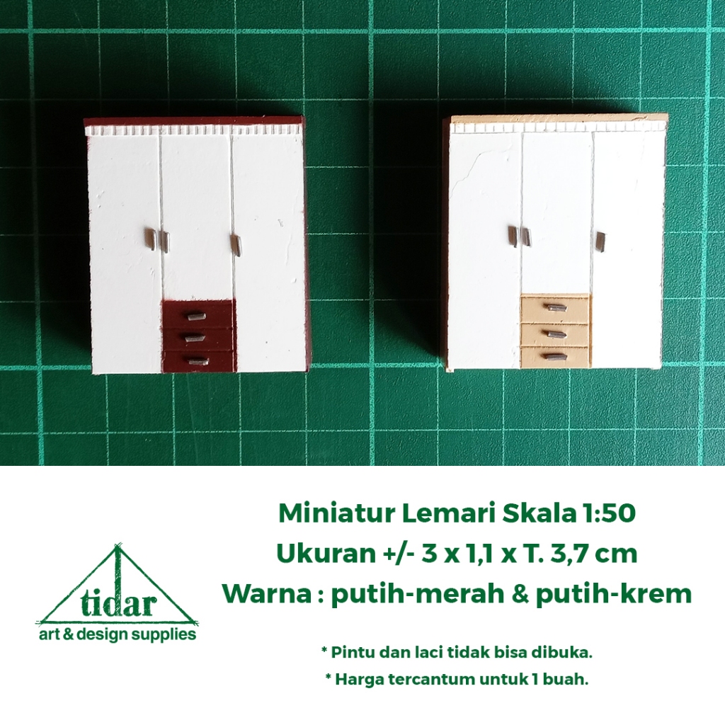 Jual HR - Miniatur Maket Lemari Skala 1: 50 - Almari Pakaian / Baju 3 Pintu | Shopee Indonesia