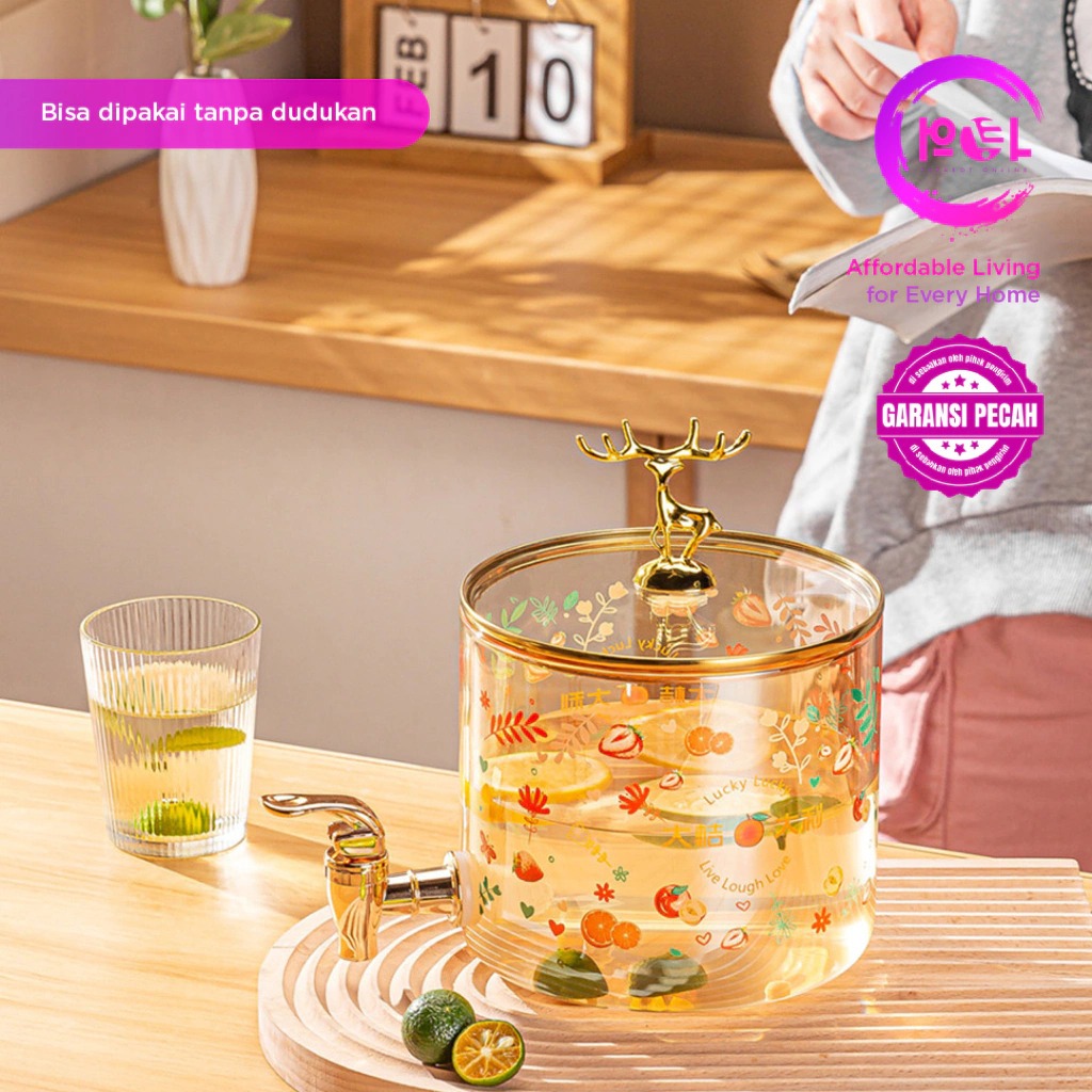 Jual Dispenser Air Kaca 2,6 Liter / Dispenser Kaca ( Dispenser Only ...