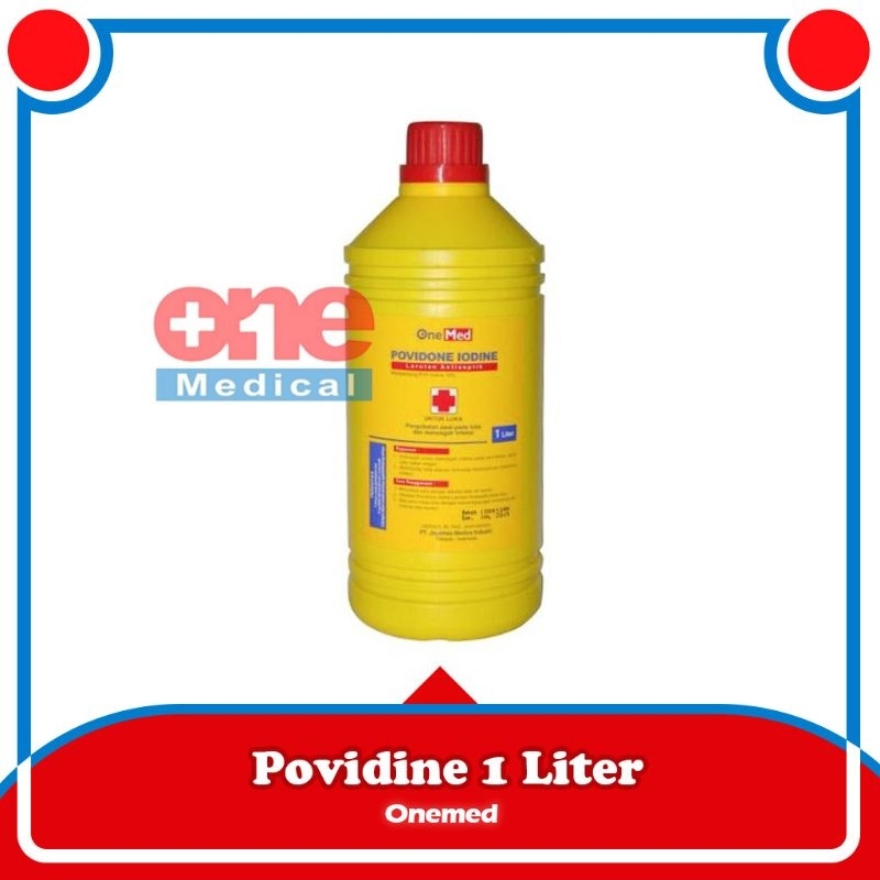 Jual Povidone iodine OneMed 1 Liter | Obat Merah Antiseptik Luka 1000ml ...