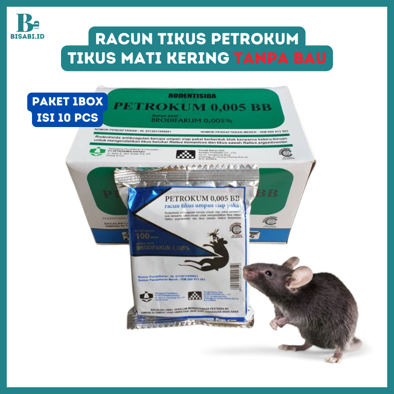 Jual 1 BOX Isi 10 RACUN TIKUS PETROKUM ANTI BAU / RACUN TIKUS MATI ...