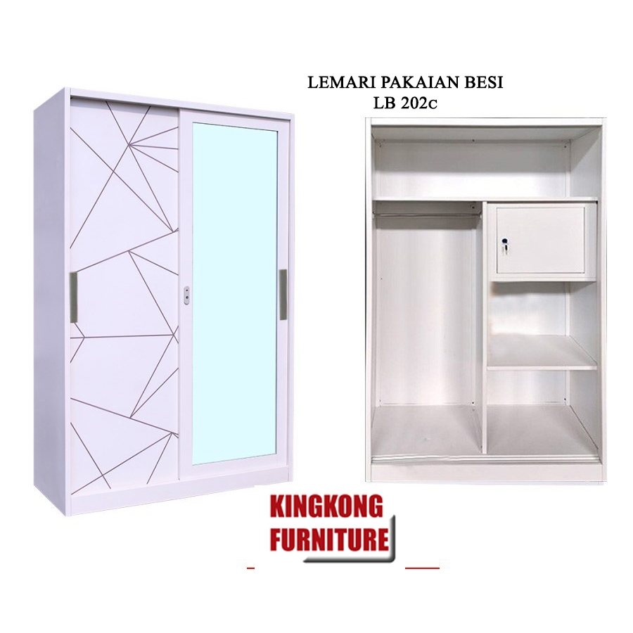 Jual Lemari Pakaian Besi / Lemari Baju Besi / Lemari Pakaian Sliding 2 Pintu | 3 Pintu Besi ...