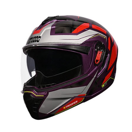 Jual STUDDS HELM TROOPER D2 MOTIF / PURPLE N2 / FULLFACE MODULAR ...
