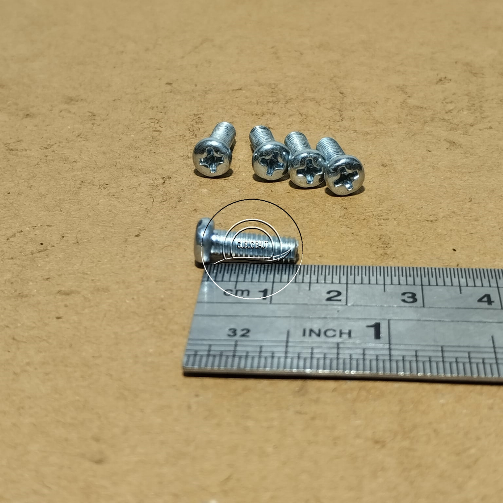 Jual 10 PCS BAUT JP M4 X 12 PAN HEAD SEKRUP M4X12 PANJANG 1,2CM 1,2 CM ...