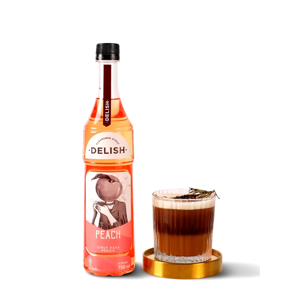 Jual Peach Syrup Halal Delish 750ml Sirup Persik Premium | Shopee Indonesia