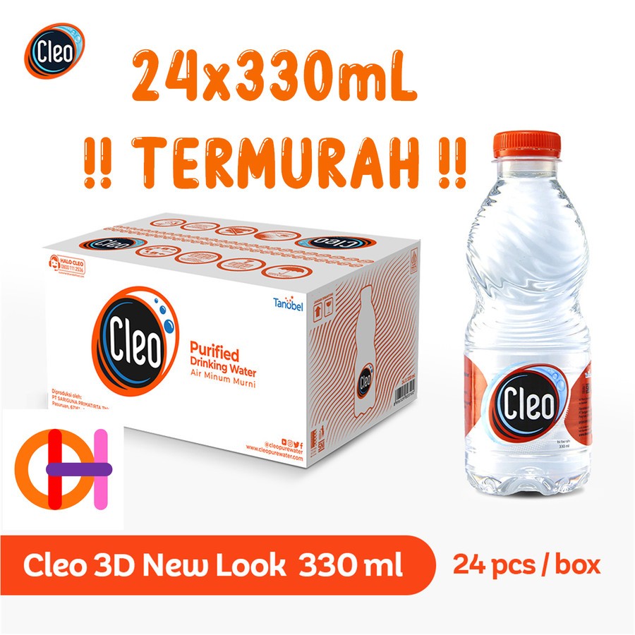 Jual Air Minum Mineral Cleo 3D 330mL 330 mL Pure Water AMDK | Shopee Indonesia