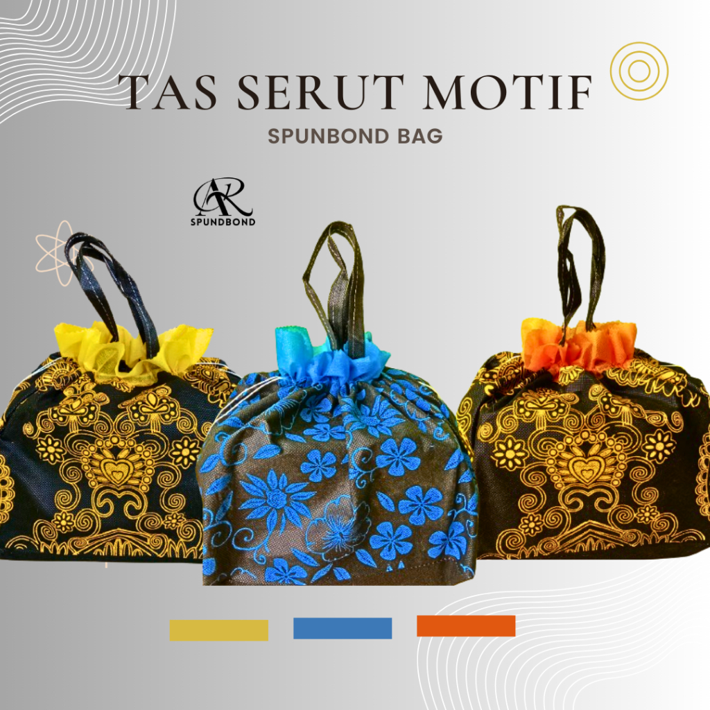 Jual (1 Lusin 12PCS) Tas Hajatan Spunbond Serut Motif | Tas Spunbond ...