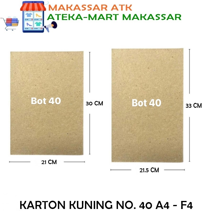 Jual [BKS] KARTON KUNING NO.40 TEBAL KARTON SKRIPSI A4 B5 F4 HARD BOARD ...