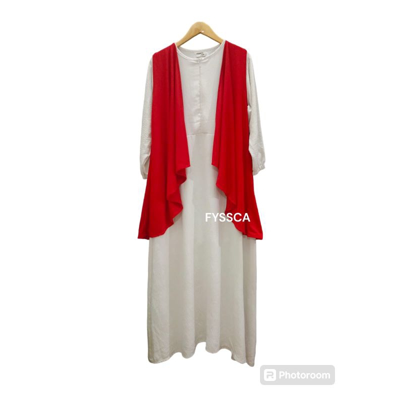 Jual dress crinkle merah putih ( inner dan outer ) | Shopee Indonesia