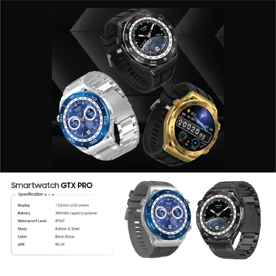 Jual Smartwatch GTX PRO Jam Tangan Pintar Wateerproof NFC Bluetooth ...