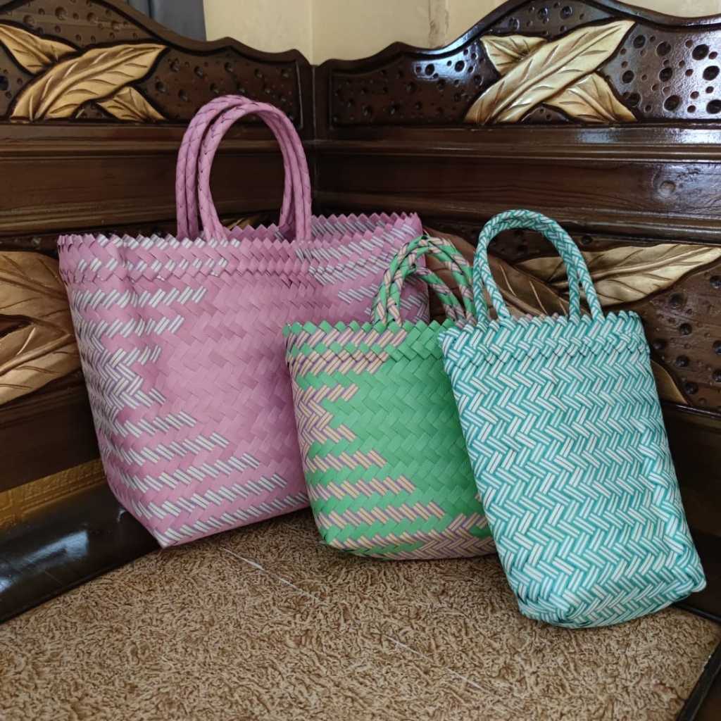 Jual Tas Anyam Plastik Jumbo / Tas Pasar Keranjang Anyaman / Tas ...