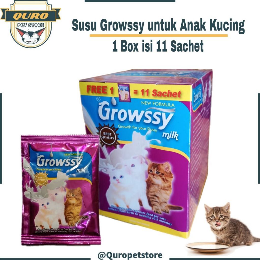 Jual Susu Kucing Growssy Milk 1box isi 11pcs | Shopee Indonesia