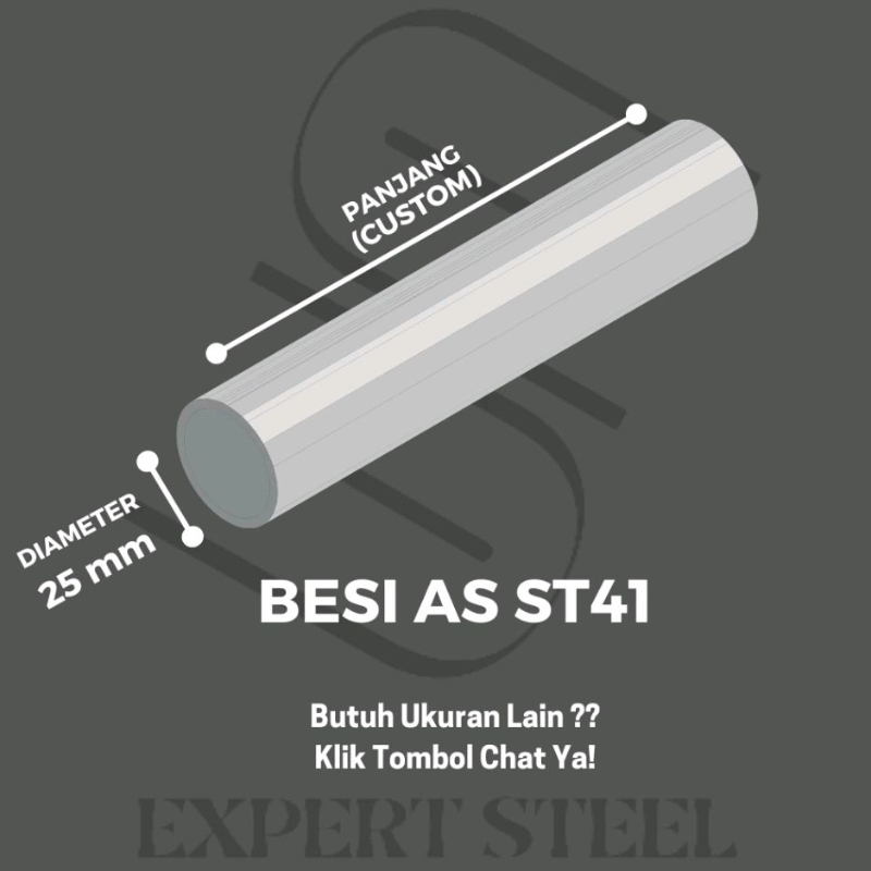 Jual BESI AS ST41 DIAMETER 25mm x 1M | Shopee Indonesia