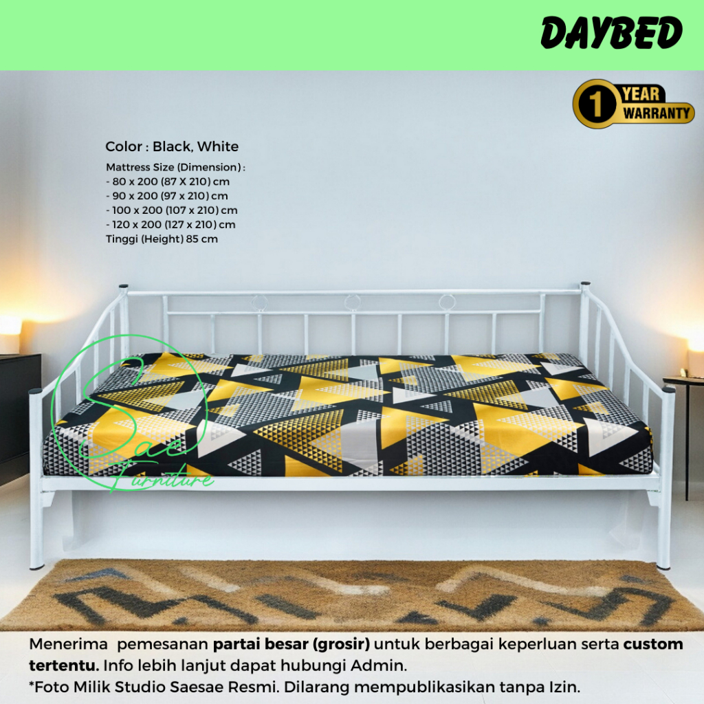 Jual Daybed Ranjang Keluarga Minimalis Cantik Size Single 200x80 200x90 ...