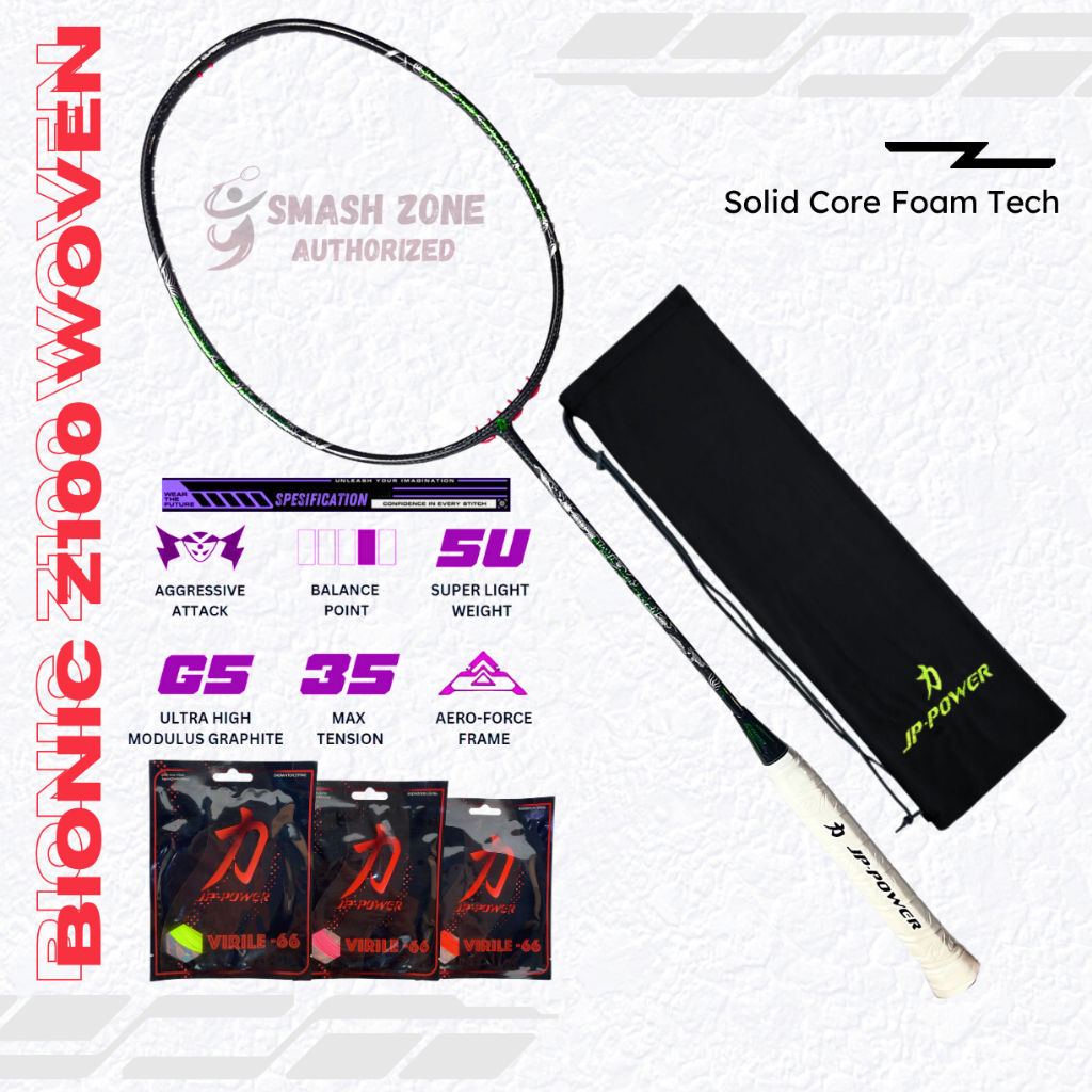 Jual Raket Badminton JP Power BIONIC Z100 WOVEN Special Edition ...