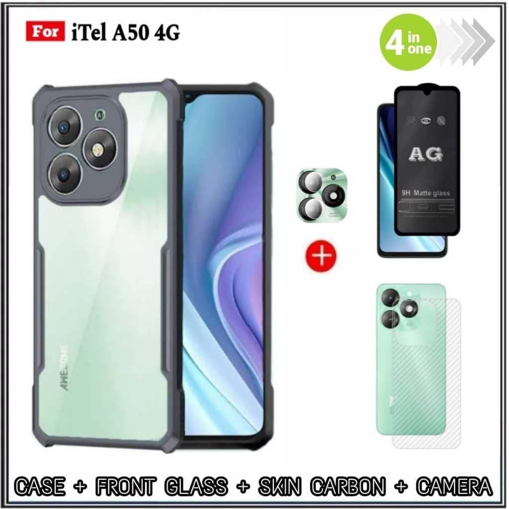 Jual Paket 4IN1 Case Itel S25 A50 4G P55 4G NFC P55 5G Itel A60/A60S Itel P40 4G Hard HD ...