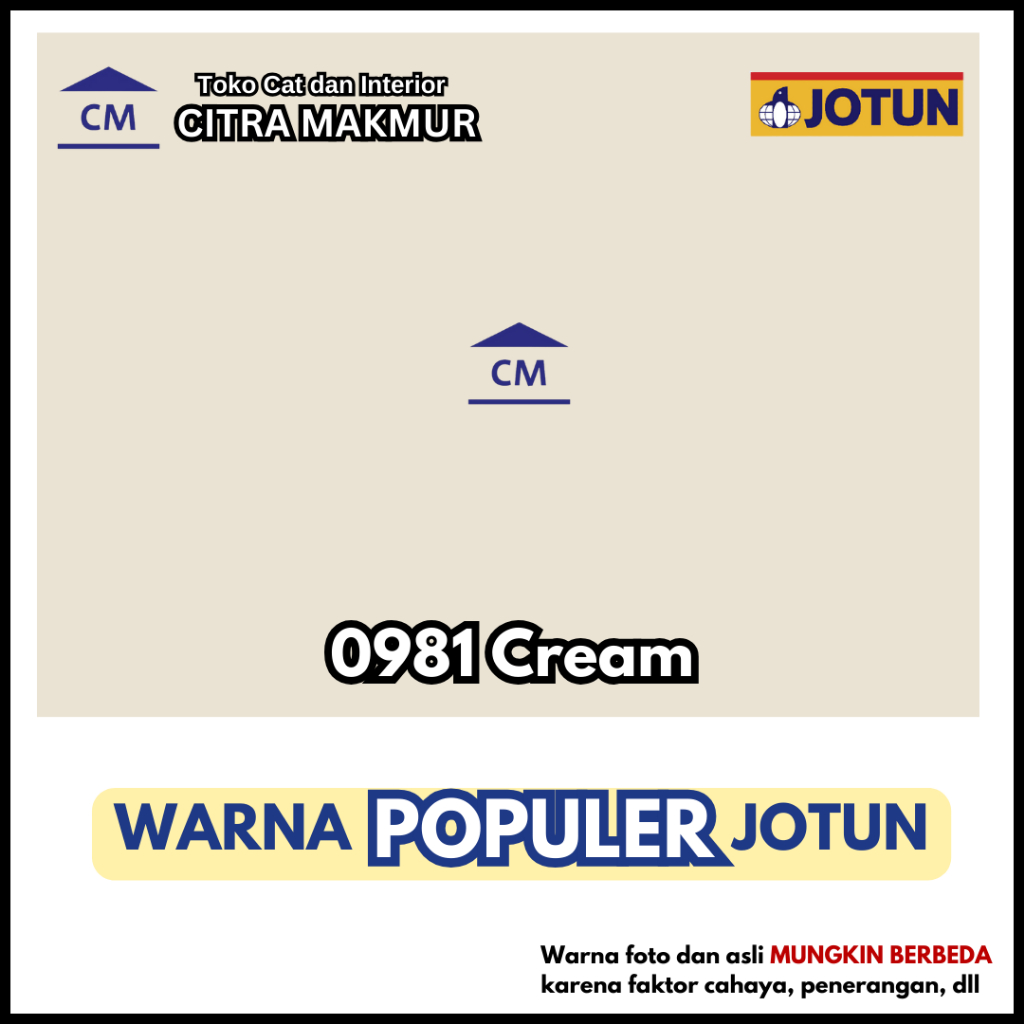 Jual JOTUN 0981 CREAM (WARNA POPULER JOTUN) Kemasan Galon - CAT TEMBOK INTERIOR DAN EXTERIOR ...