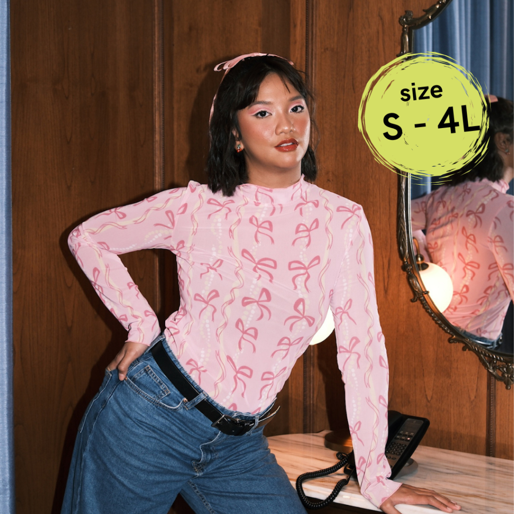 Jual House of KYNY - Mesh Top Say It Coquette | Atasan Motif Print ...