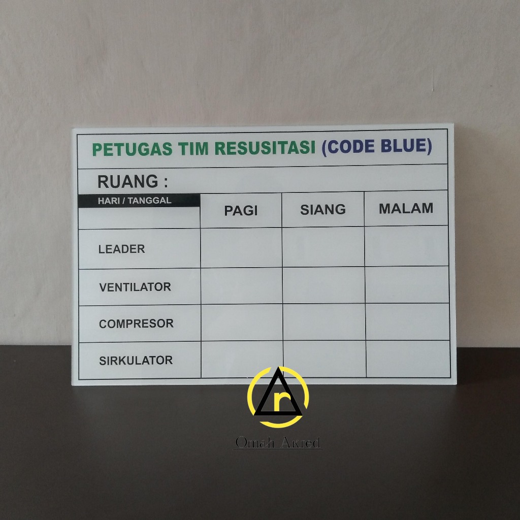 Jual Akrilik Code Blue - Papan Akrilik Petugas Resusitasi - Jadwal Code Blue | Shopee Indonesia