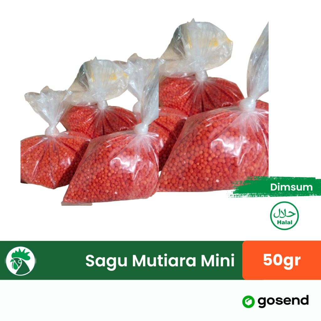 Jual Sagu Mutiara Kecil Mata Ikan Warna Merah Untuk topping Dimsum 50gr ...