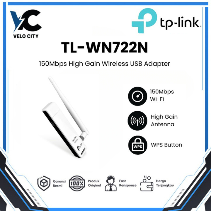 Jual TP Link WN722N 150Mbps High Gain Wireless USB Adapter TP-Link ...