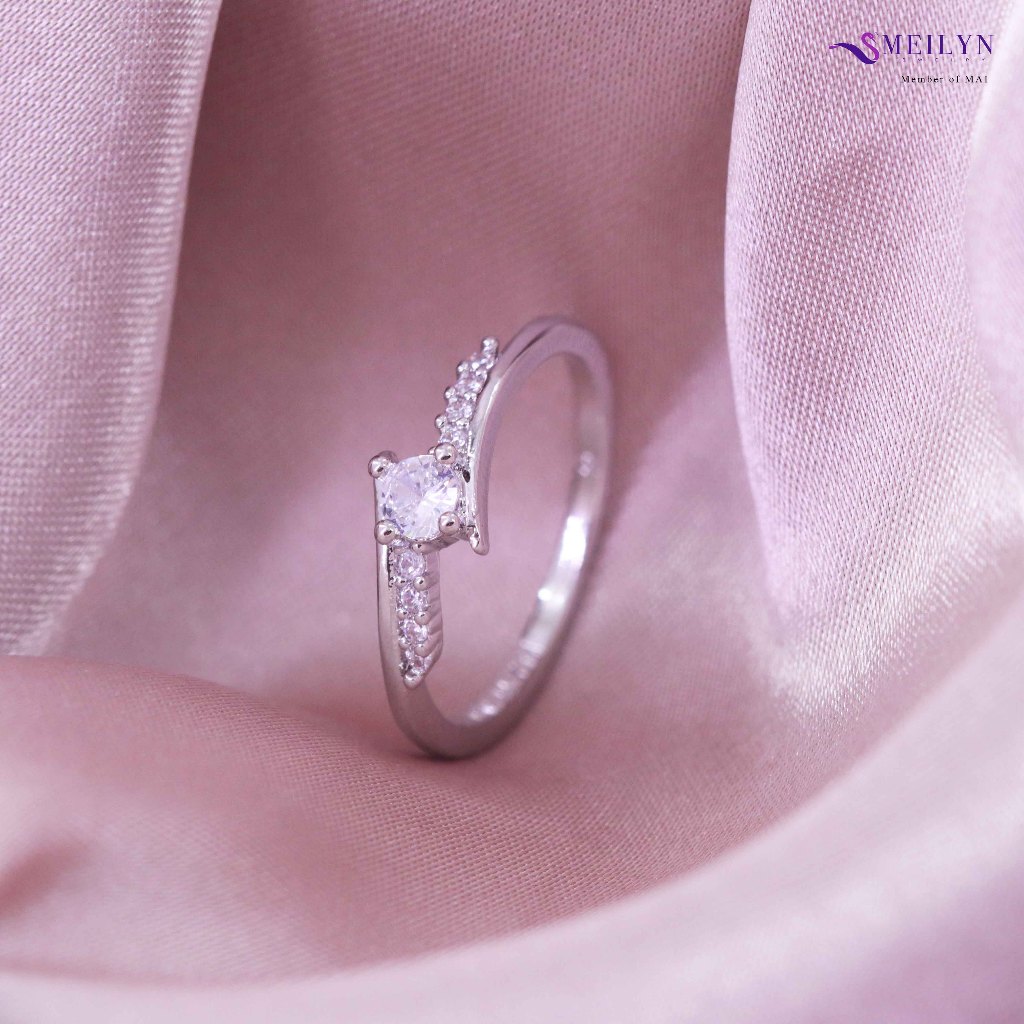 Jual MEILYN Cincin Wanita Lapis Perak Berlian Baris Gemma Line Perhiasan 18K 0222230017 | Shopee ...