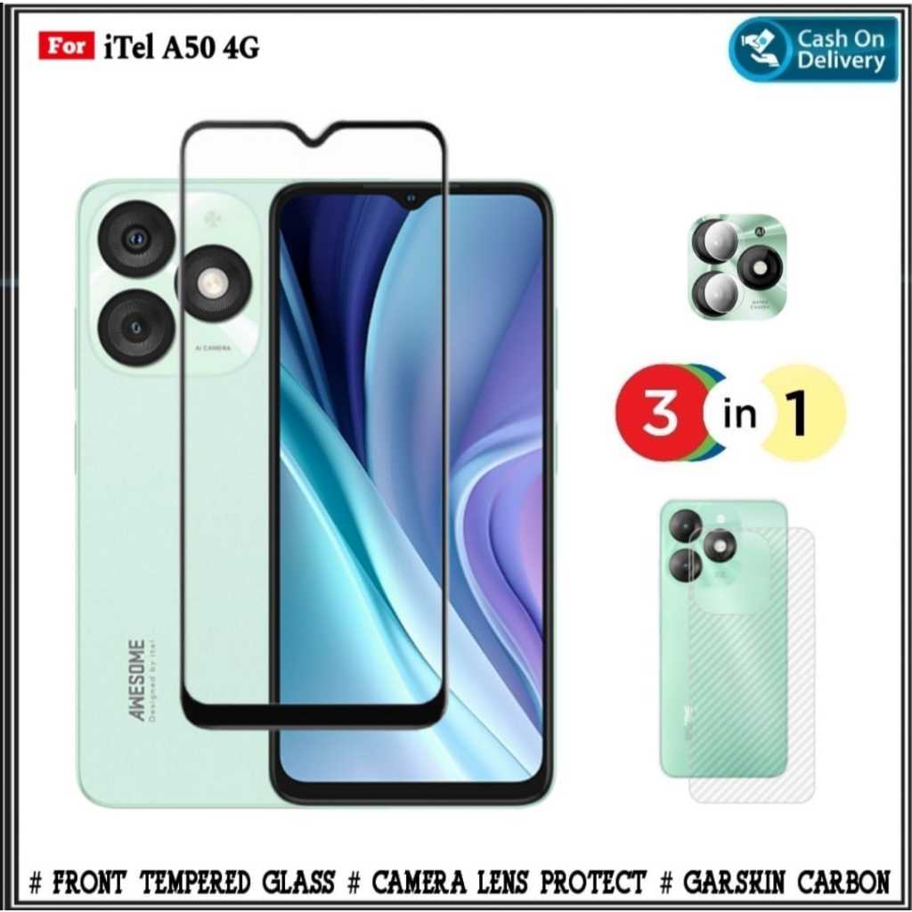 Jual PAKET 3IN1 Tempered Glass ITEL A50 4G P55 4G NFC P55 5G ITEL P40 4G ITEL A60/A60S Plus ...