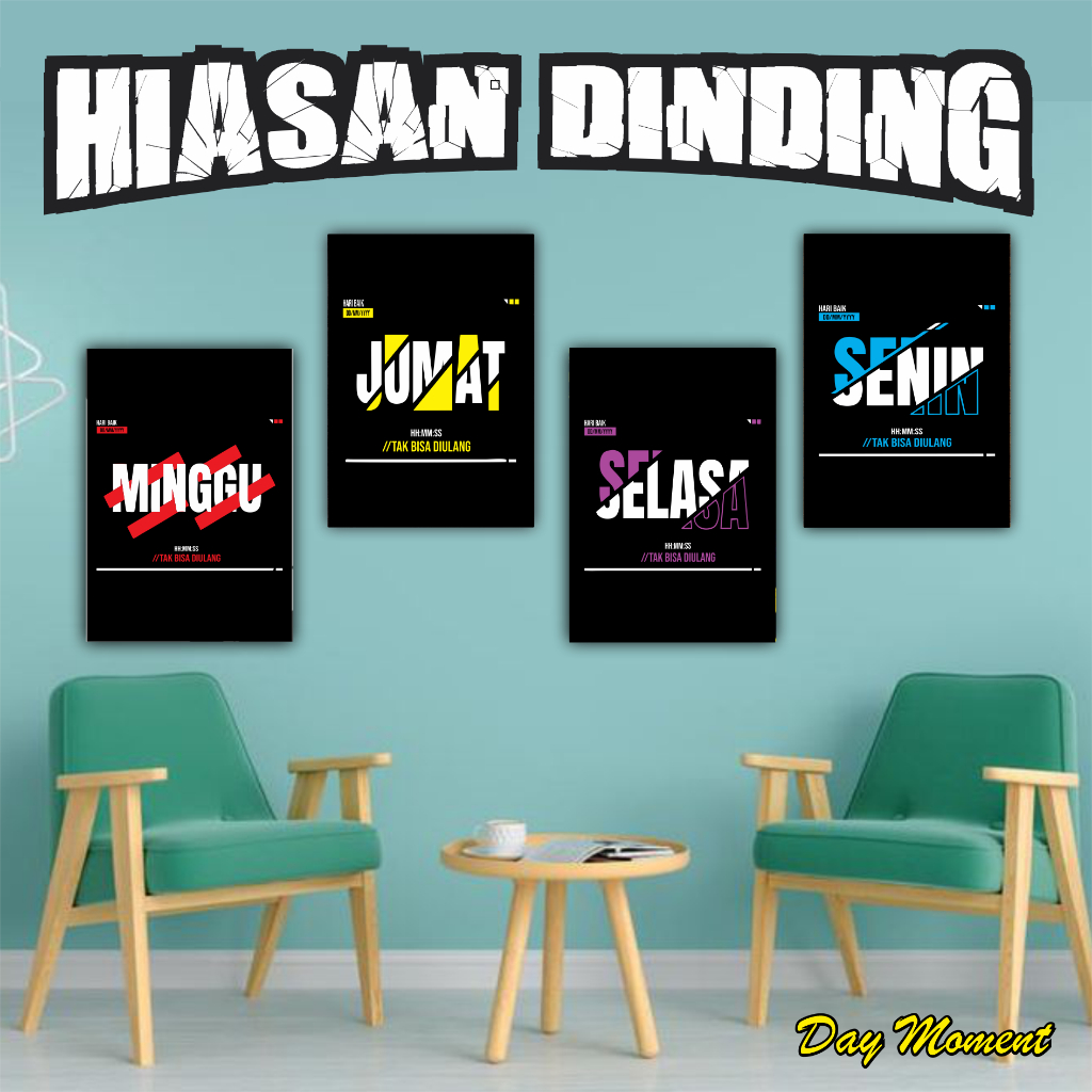 Jual HIASAN DINDING POSTER KAYU MDF DAY MOMEN | Shopee Indonesia