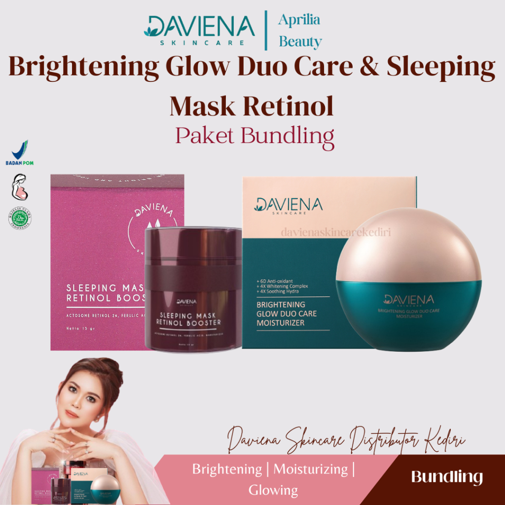 Jual DAVIENA BUNDLING MOISTURIZER DUO+SLEEPING MASK RETINOL BOOSTER ...