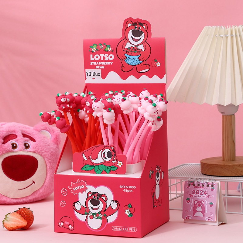 Jual PULPEN LAMBAI LOTSO | PULPEN GOYANG LOTSO BEAR | PEN GEL BEAR PINK ...