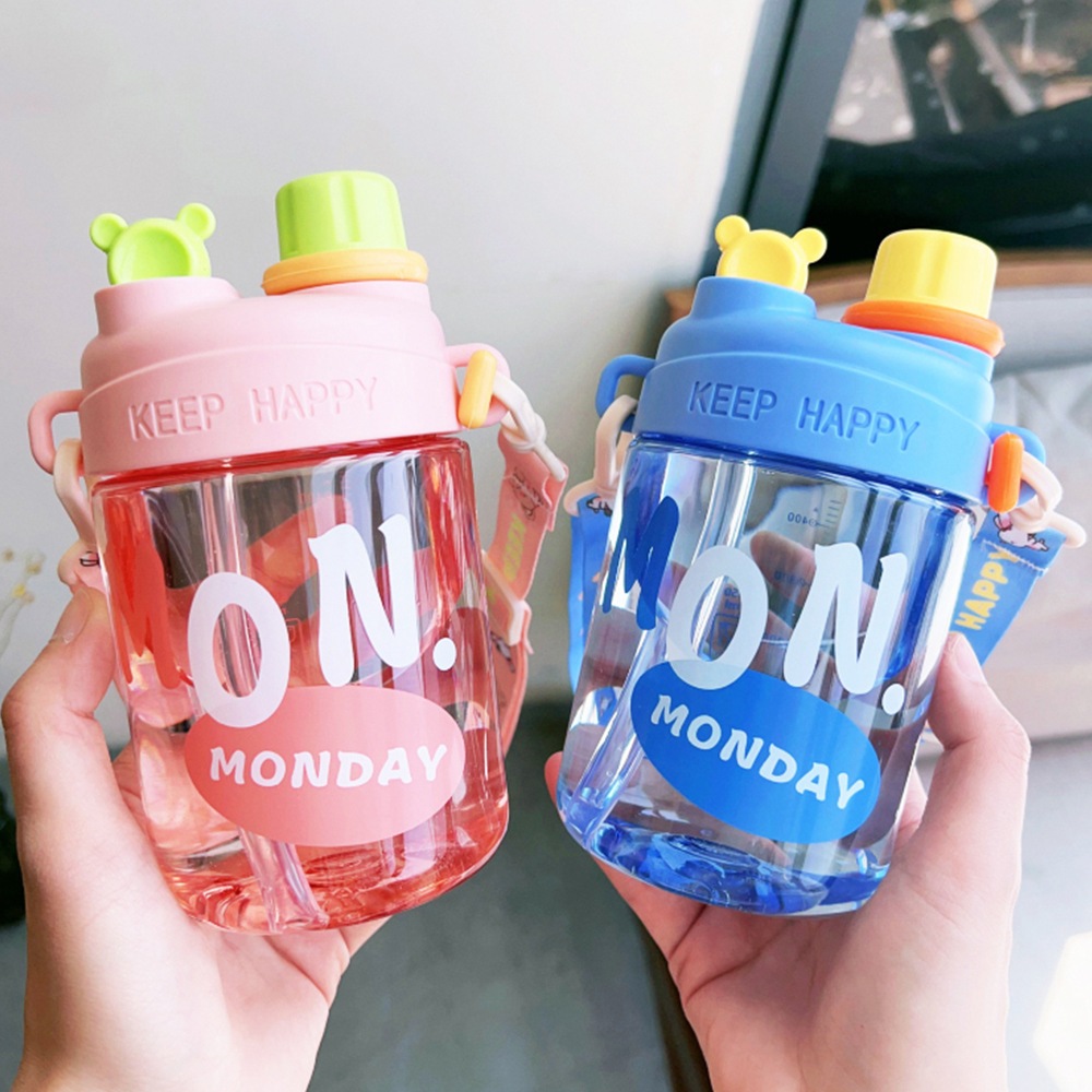 Jual Botol Minum MONDAY 650ML 2 Cara Minum dan Tali Panjang 7009 ...