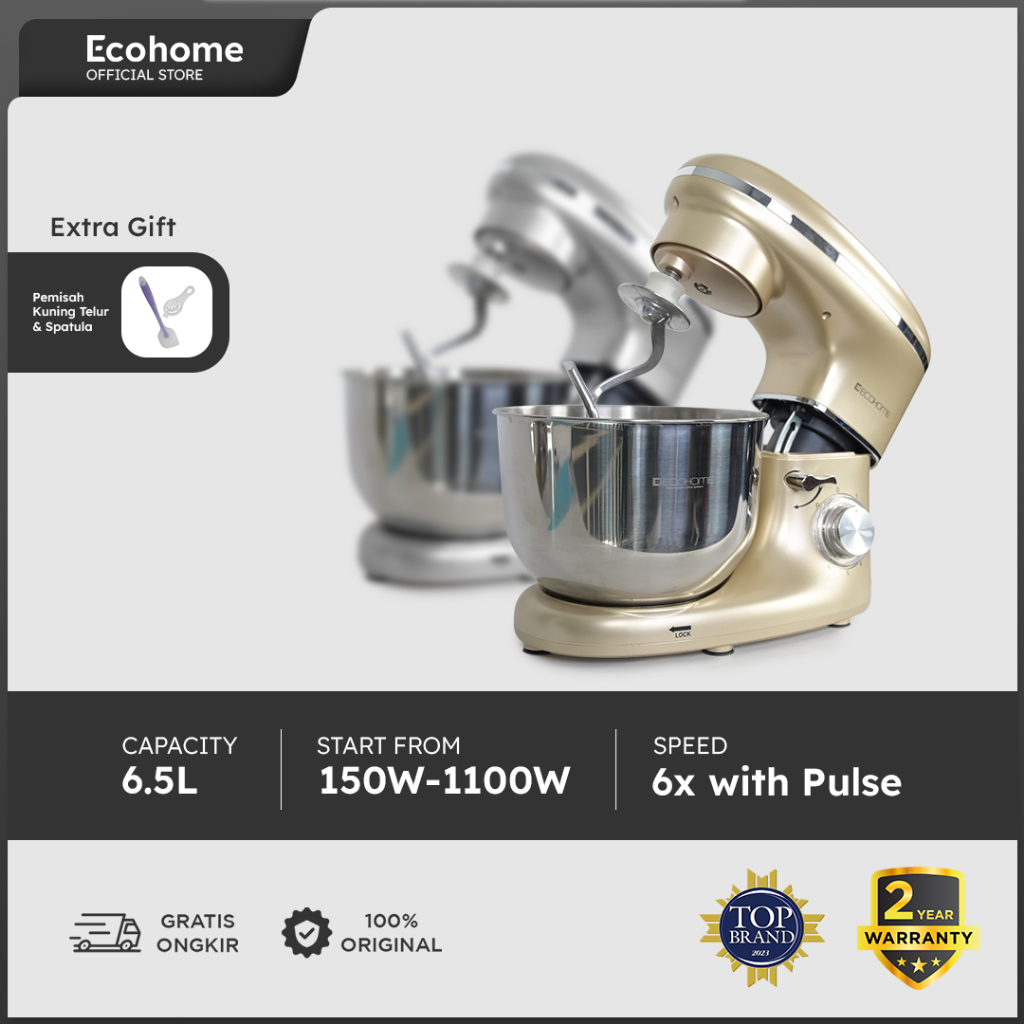Jual ECOHOME Stand Mixer Platinum Series ESM999 6.5L Premium Stand ...