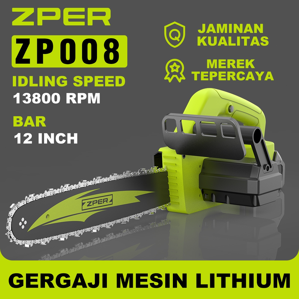 Jual ZPER Cordless Chainsaw Gergaji Mesin Lithium Gergaji Rantai ...