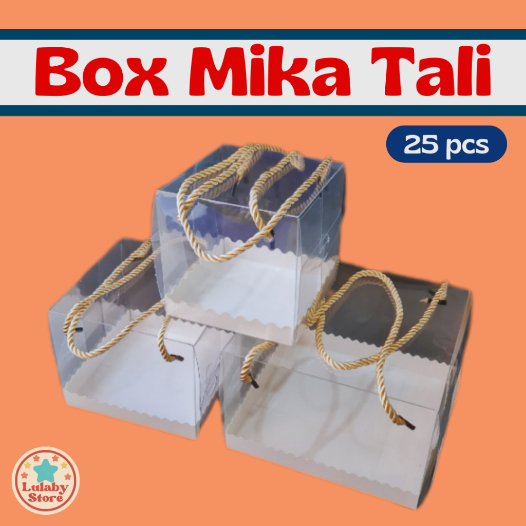 Jual (25pcs)Box Mika Kotak, Kotak Kue Transparan, Kotak Kue Bening ...