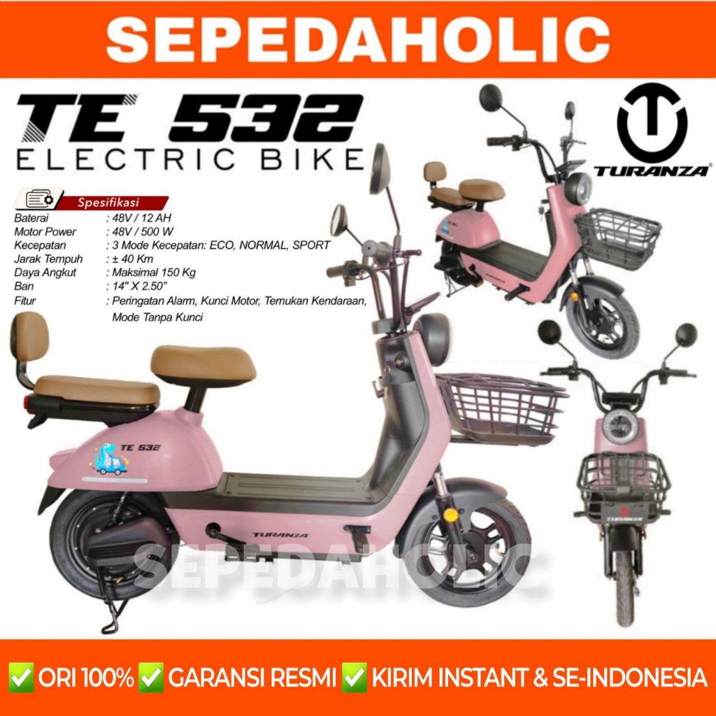 Jual Sepeda Listrik TURANZA TE 532 BY PACIFIC 500 Watt Electric E Bike | Shopee Indonesia