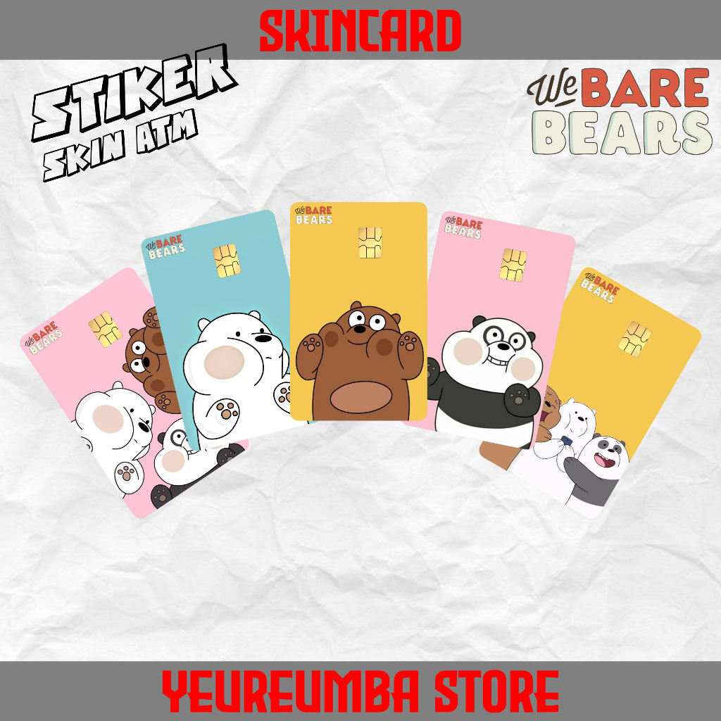 Jual Stiker ATM Sticker Skin Card lucu We Bare Bears custom - Vinyl ATM ...