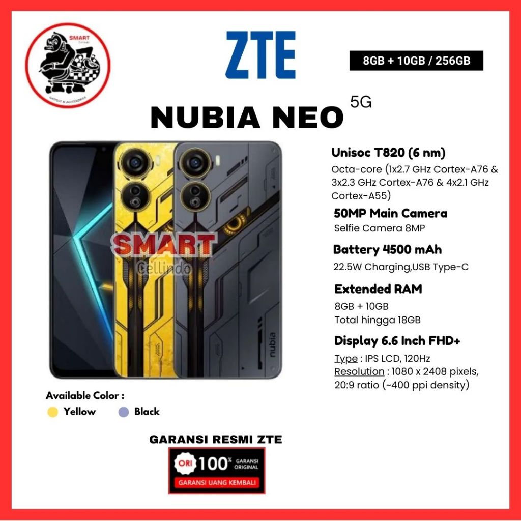 Jual HP ZTE NUBIA NEO 5G 8GB/256GB (Garansi Resmi ZTE 1 Tahun) | Shopee ...