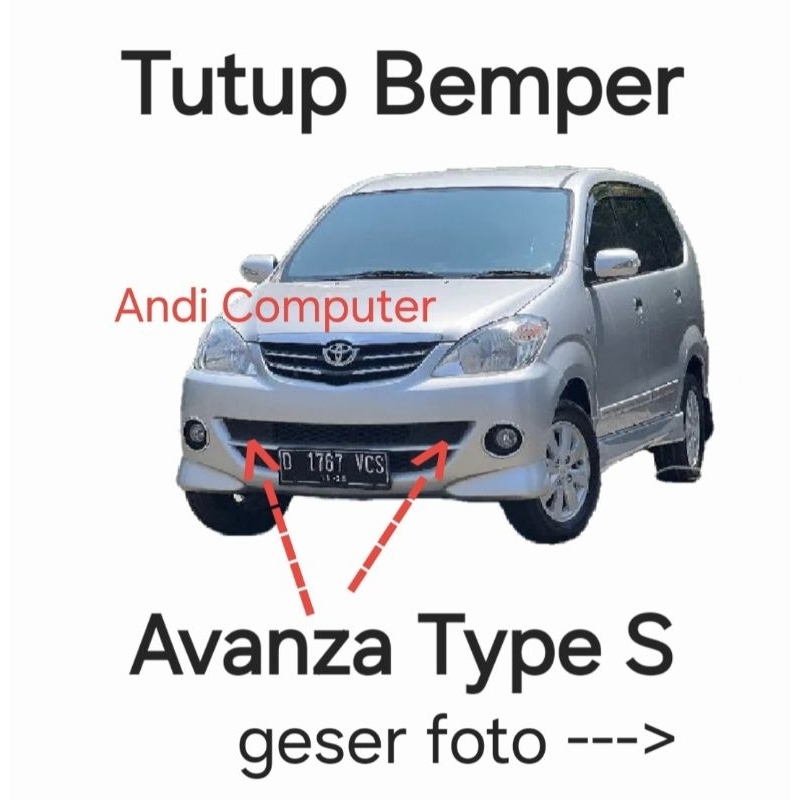 Jual Tutup Cover Bemper Bumper Kisi Kisi depan Avanza Type S lama vvti ...