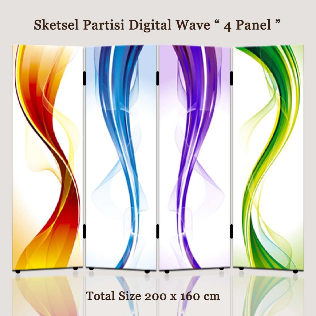 Jual Sketsel Partisi Minimalis Digital Wave 4 Panel Sekat Pembatas ...